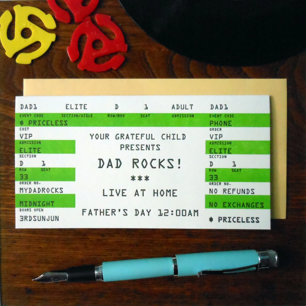 Dad Rock Ticket Father's Day Card – Urban General Store
