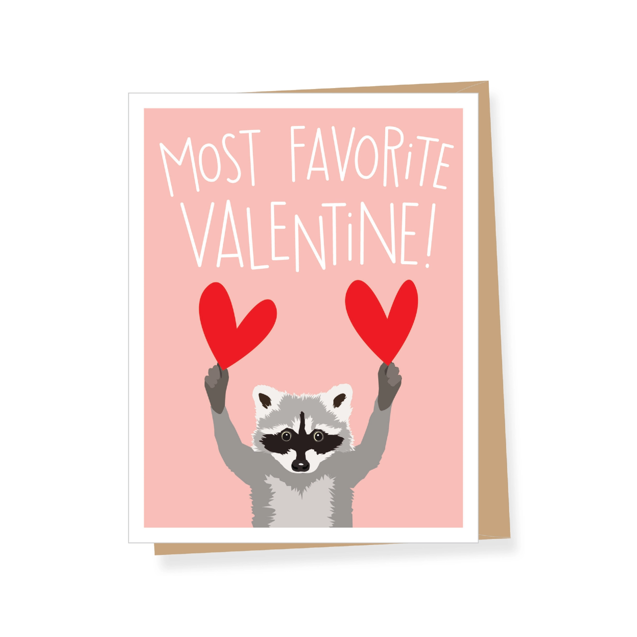 Raccoon With Red Hearts Valentine's Day Card – Urban General Store