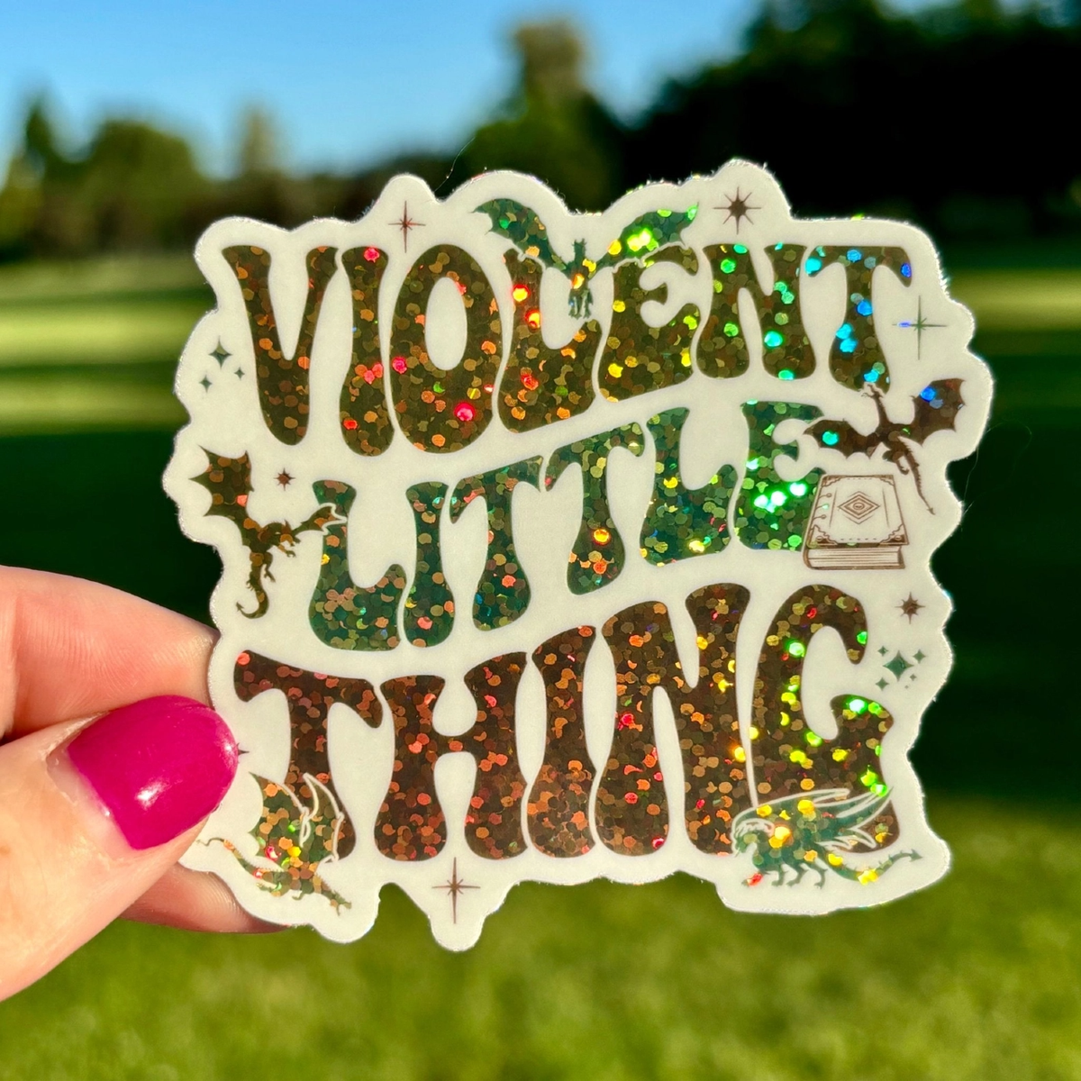 Fourth Wing Inspired Violent Little Thing Sparkle Sticker – Urban ...