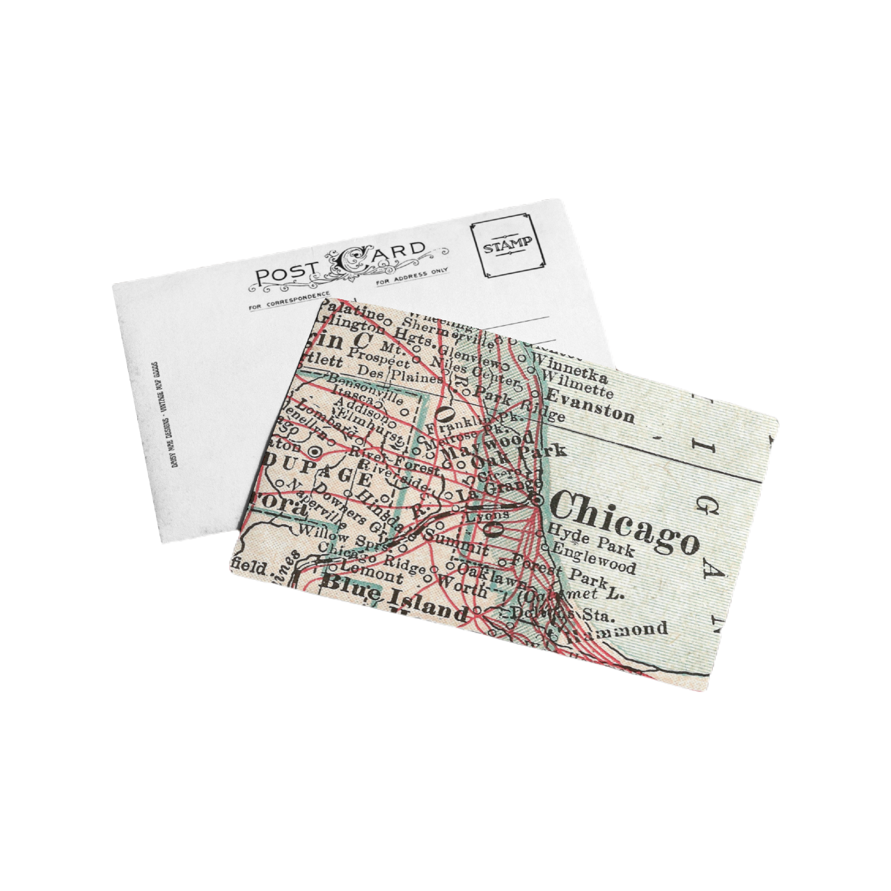 Chicago Map Postcard – Urban General Store