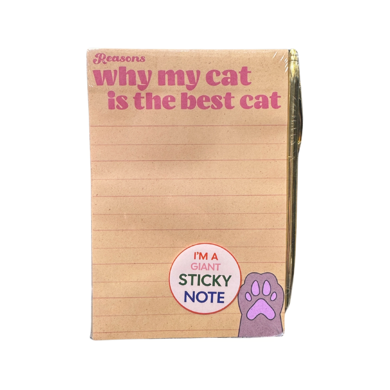 Why My Cat Is The Best Cat Sticky Note Notepad – Urban General Store