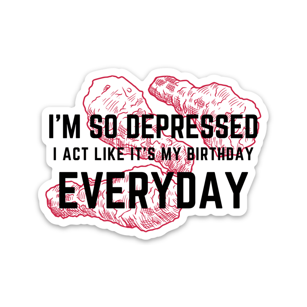 I'm So Depressed Birthday Everyday Sticker – Urban General Store