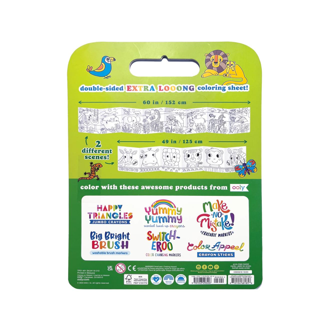 Safari Family Color-A-Loong Fold Out Coloring Book – Urban General Store