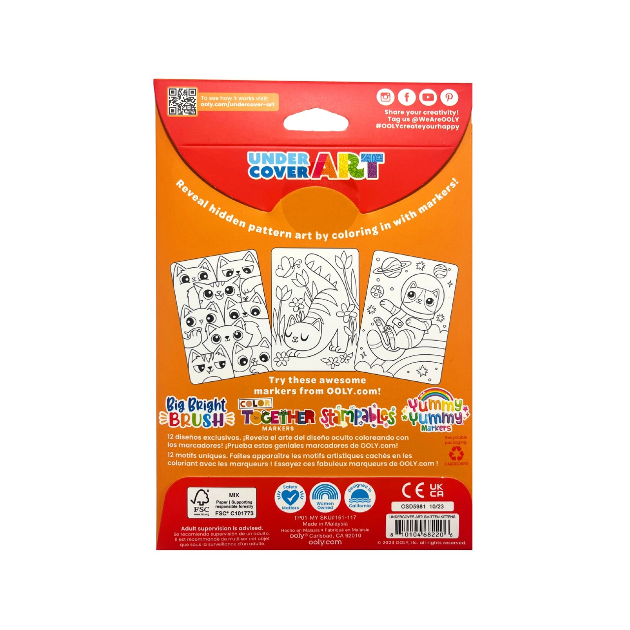 Smitten Kitten Undercover Art Hidden Patterns Coloring Activity Book ...