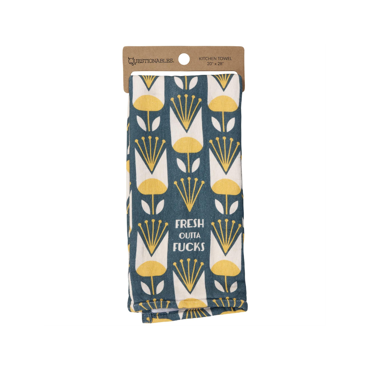 Fresh Outta F*cks Teal/Yellow Kitchen Towel – Urban General Store