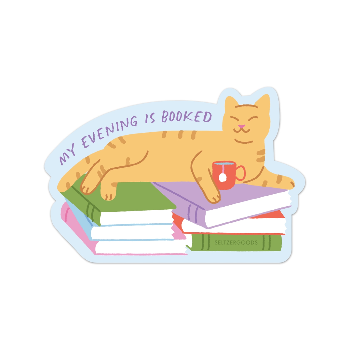 Evening Booked Cat Sticker – Urban General Store