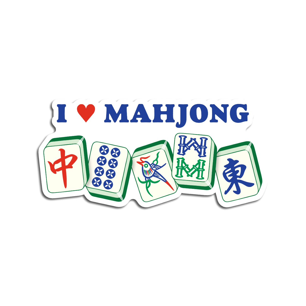 I Heart Mahjong Sticker – Urban General Store