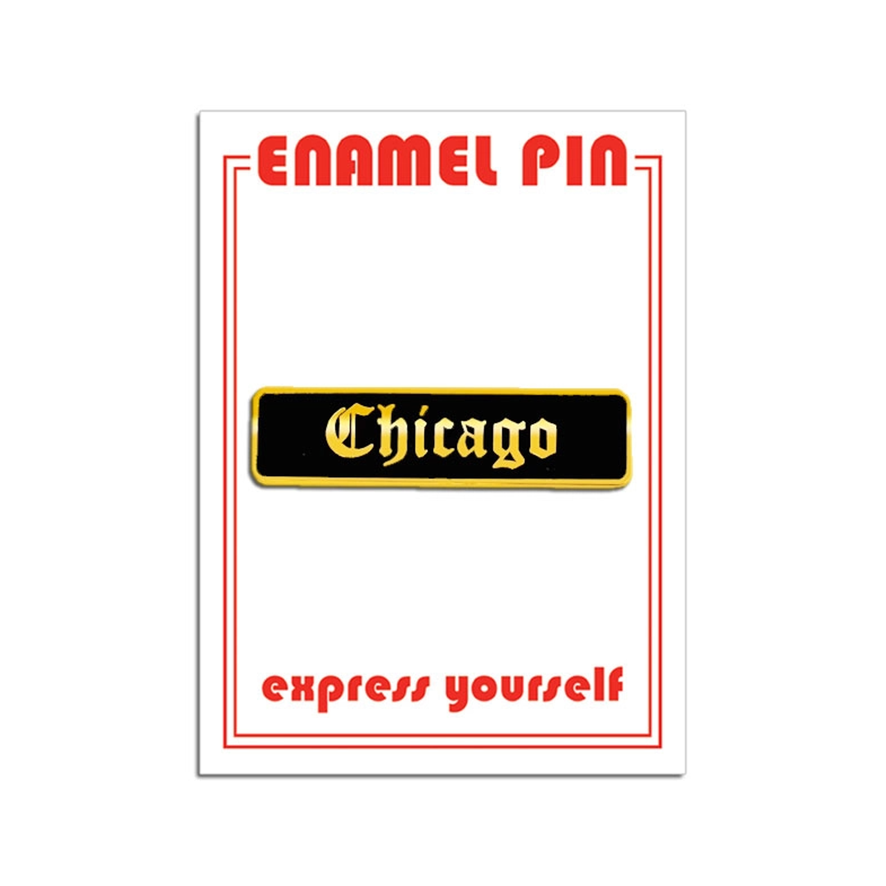 Chicago Old English Enamel Pin – Urban General Store