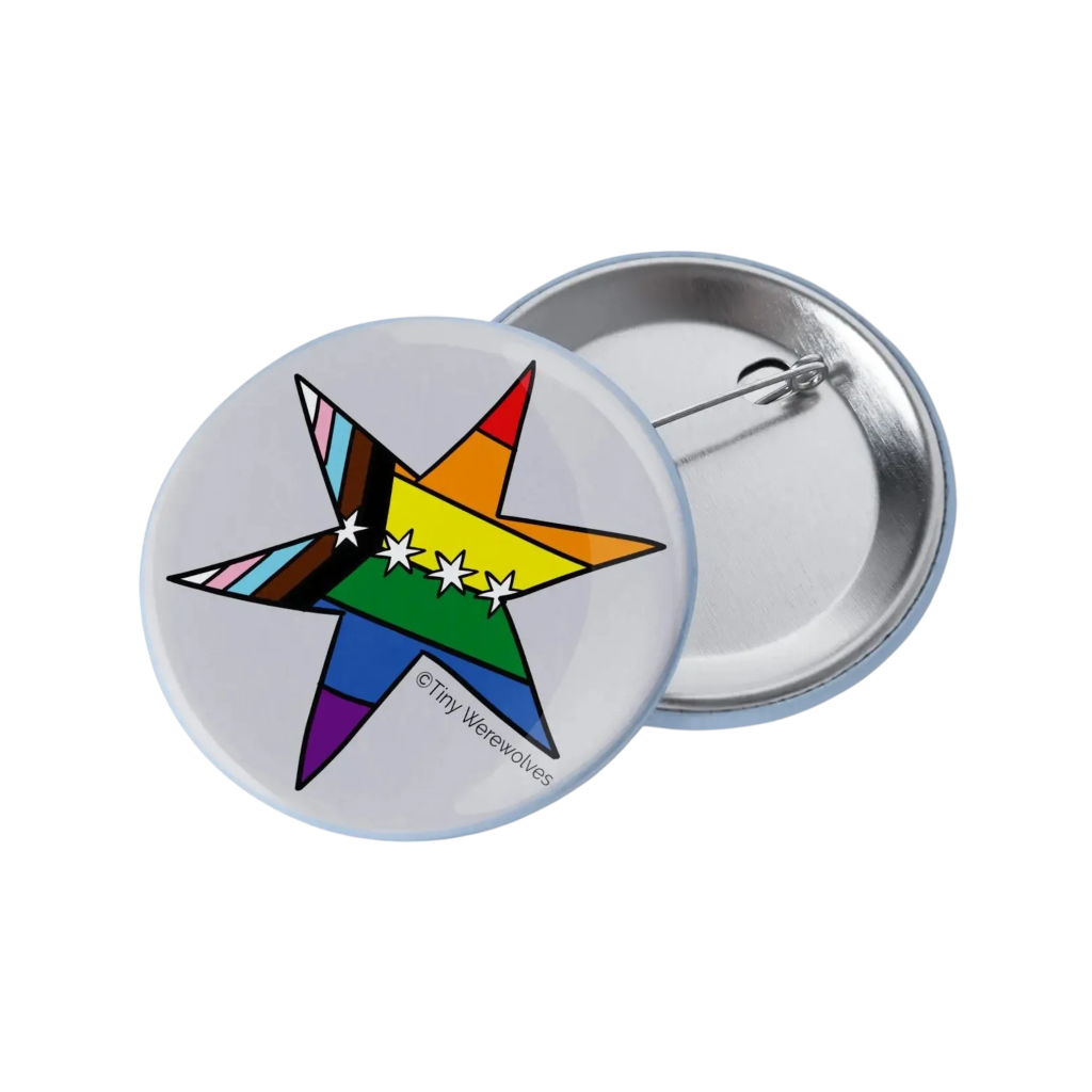 Chicago Star Progressive Rainbow Pride Flag Pinback Button – Urban ...