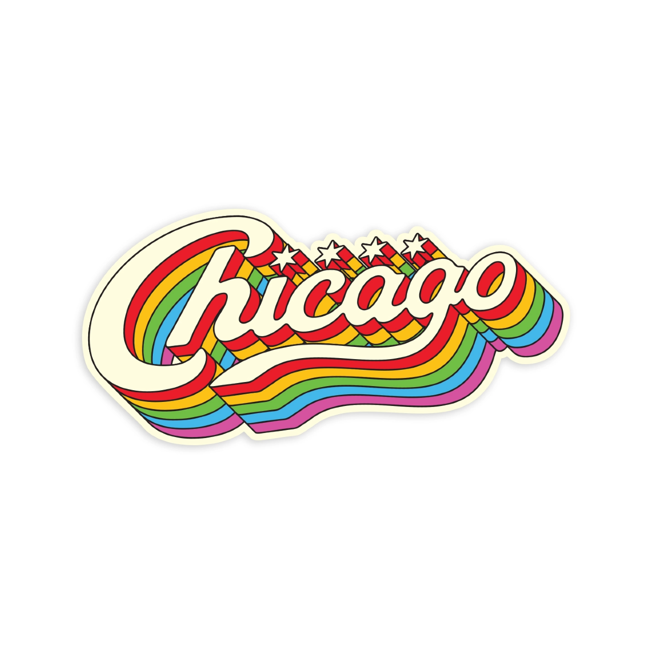 Chicago Rainbow Script Sticker – Urban General Store