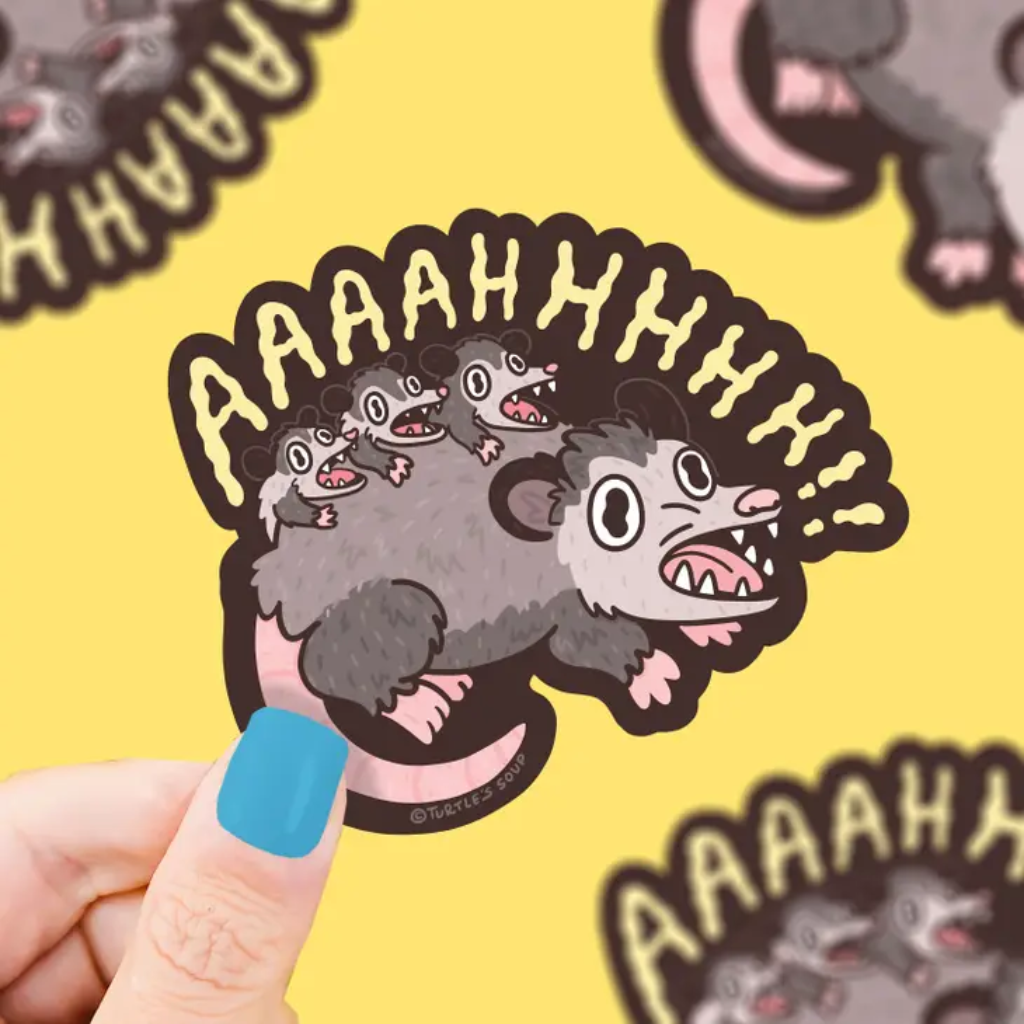 Screaming Crazy Opossum Sticker – Urban General Store