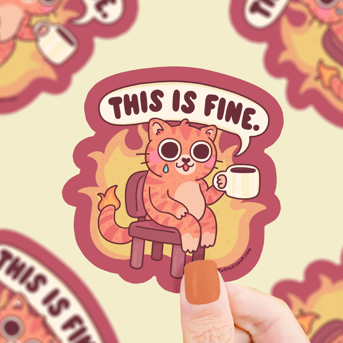This Is Fine On Fire Meme Sticker – Urban General Store