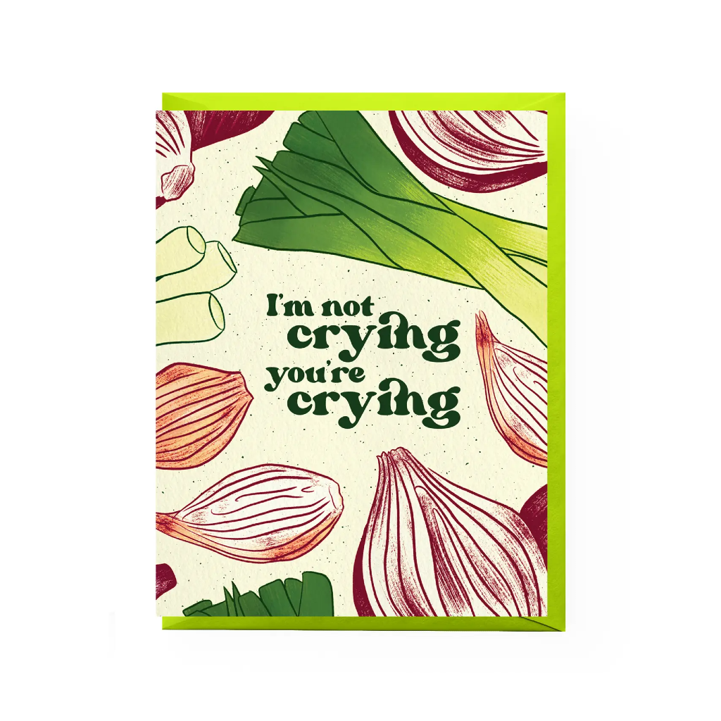 Crying Onions Blank Card from Boss Dotty Paper Co – Urban General Store