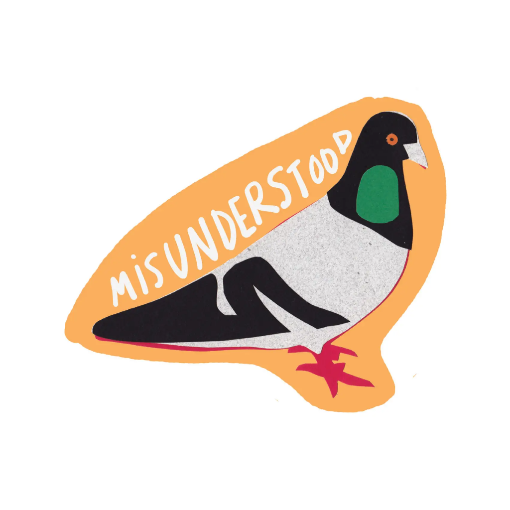 Misunderstood Pigeon Sticker from La Familia Green – Urban General Store