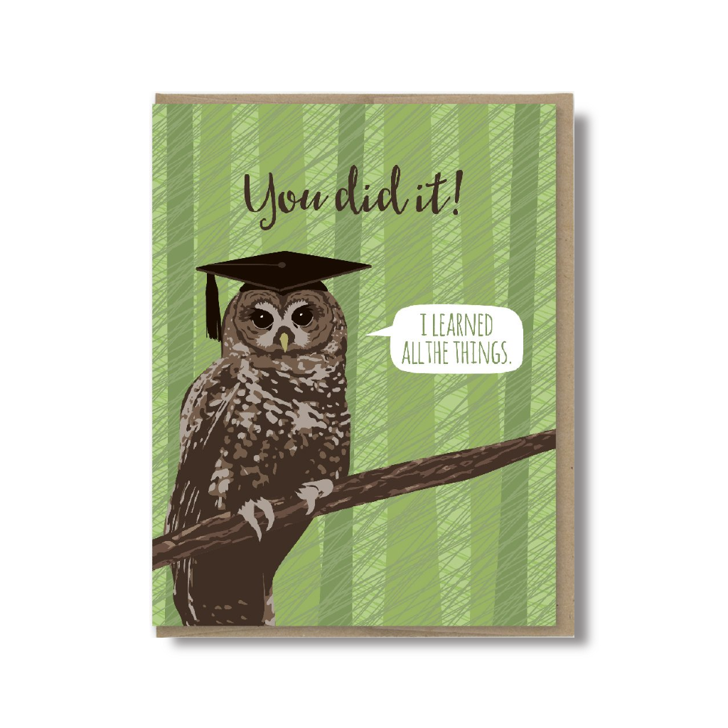 Owl Graduation Card from Modern Printed Matter – Urban General Store