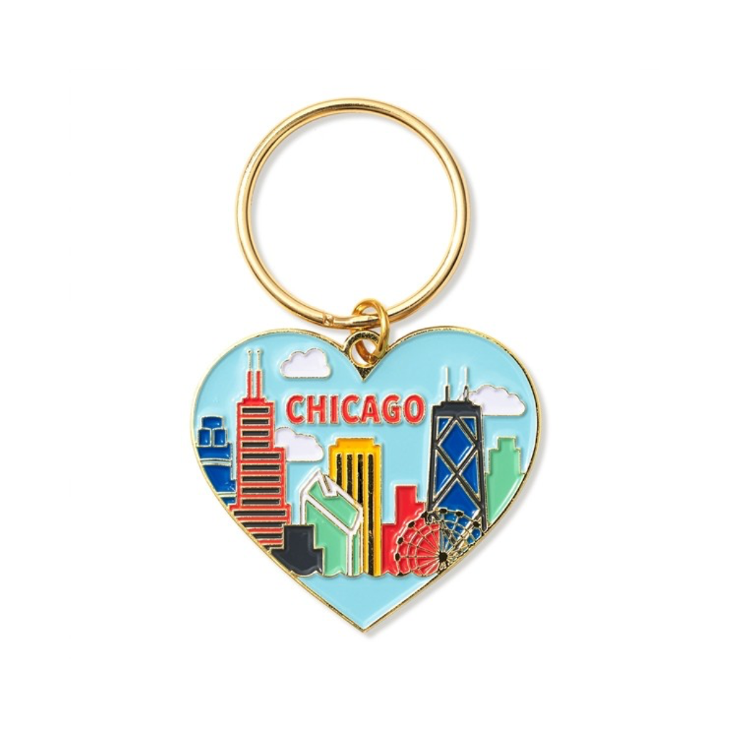 Chicago Skyline Heart Keychain from The Found – Urban General Store