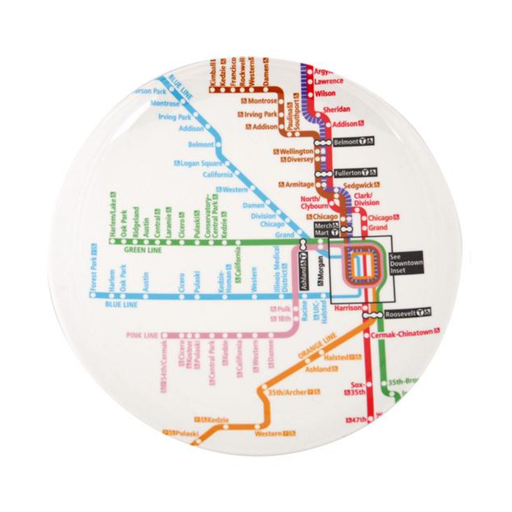 Chicago L Train CTA Map Plate from Transit Gifts – Urban General Store