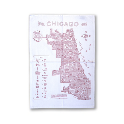 Chicago Neighborhood Map Towel from Transit Tees – Urban General Store