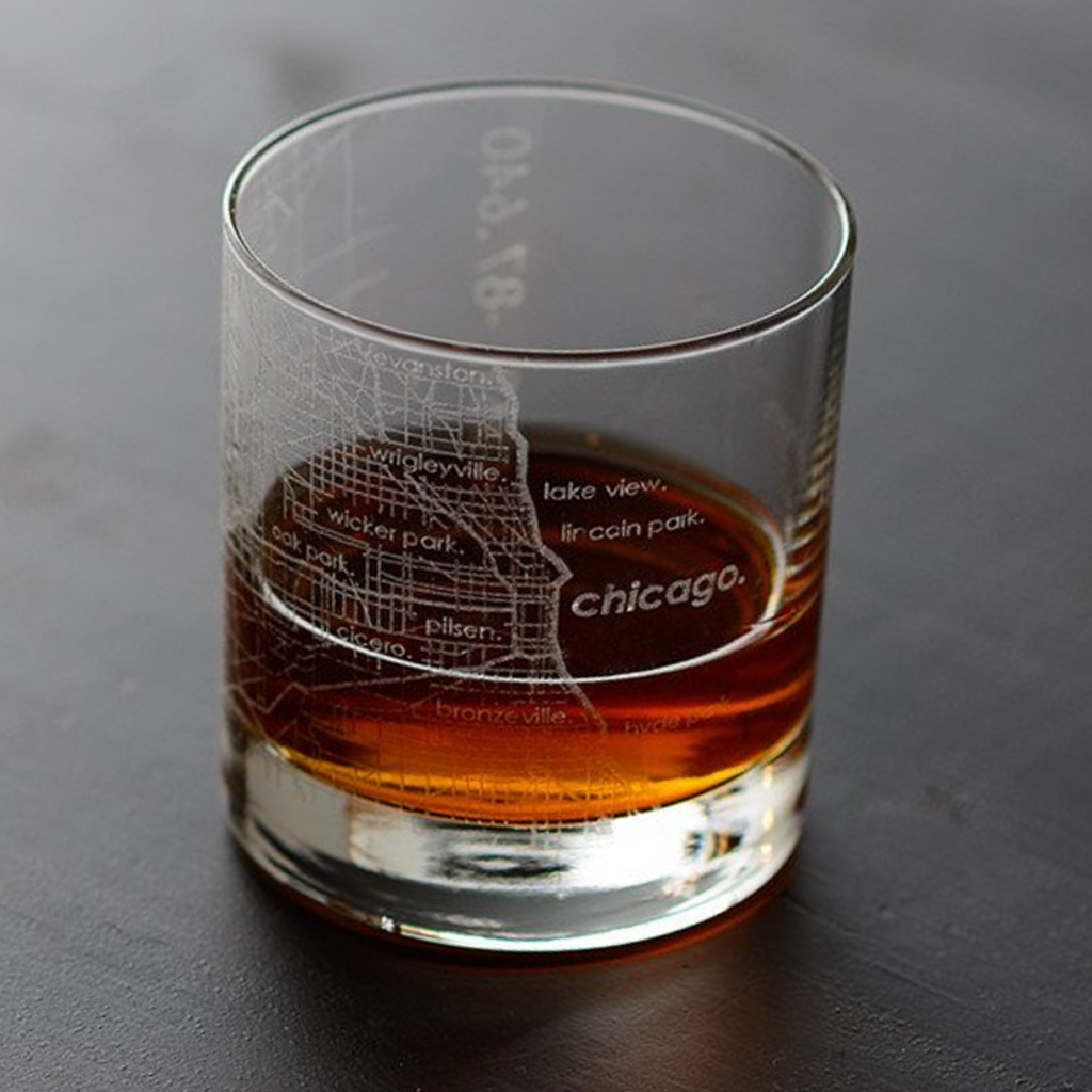 Chicago Etched Map Barware - Rocks Glass from Well Told – Urban General ...